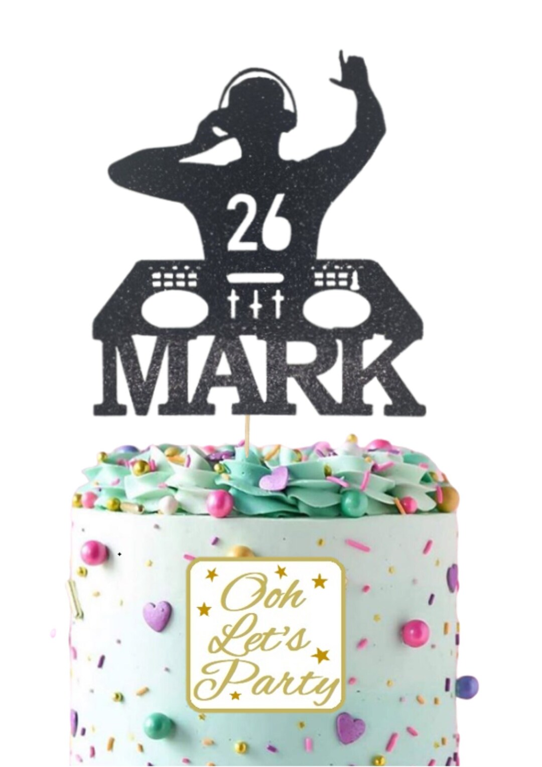 DJ Cake Topper, Choose Your Name, Age & Colour, Party, Celebration. - Etsy