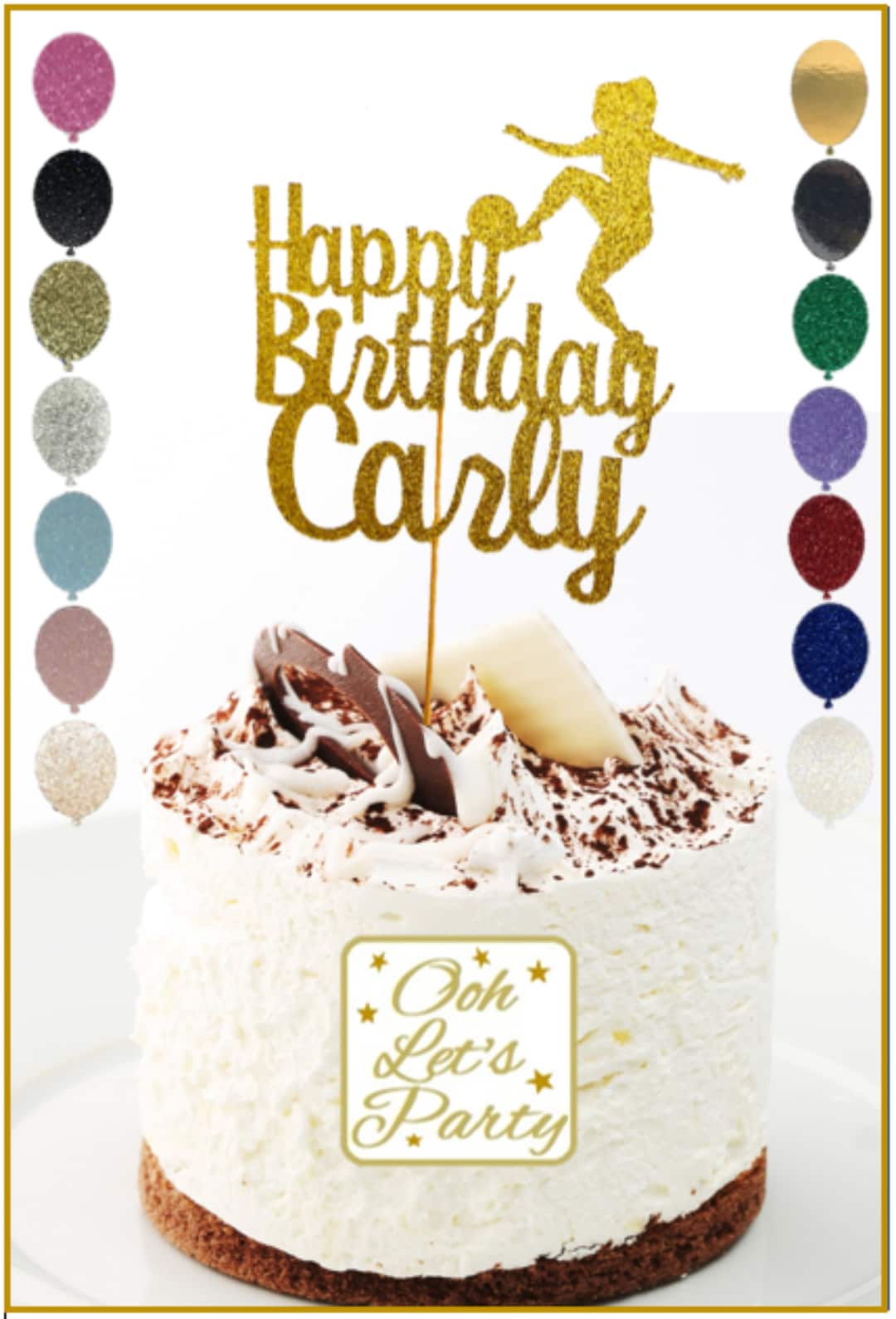 Happy Birthday Cake Topper, Football Cake Topper, Choose Your Name and ...