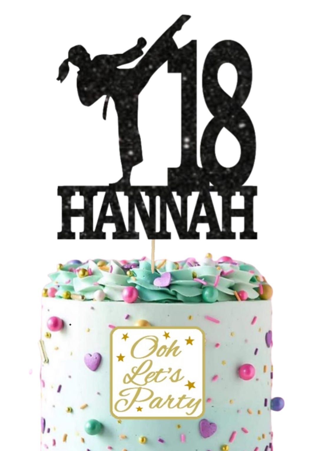 Karate, Taekwondo, Judo Cake Topper, Choose Your Name, Age & Colour ...
