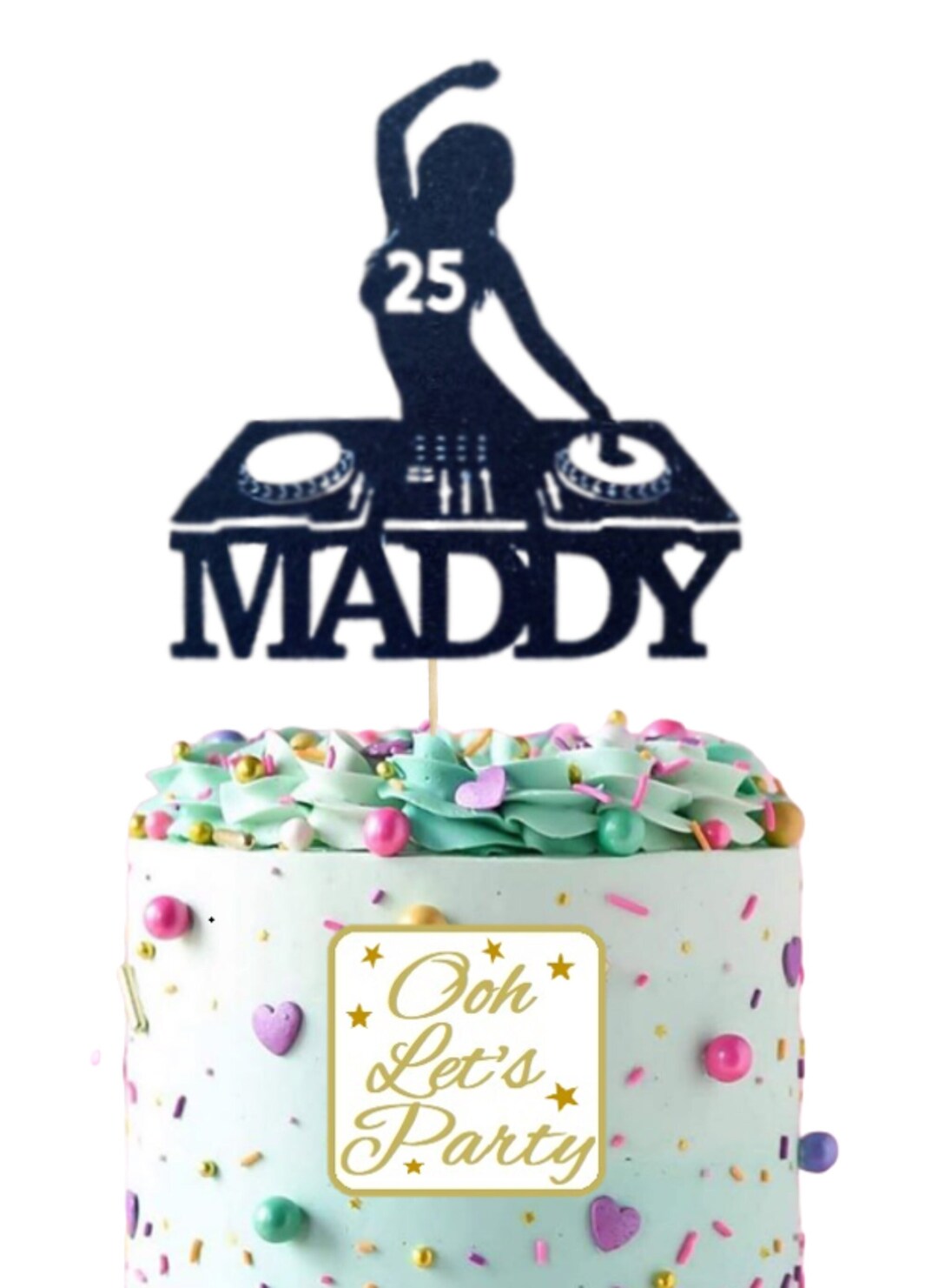 DJ Cake Topper, Choose Your Name, Age & Colour, Party, Celebration. - Etsy