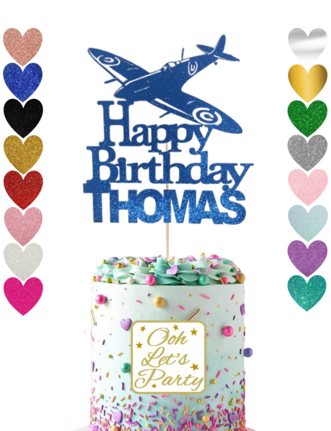 Extra Large Personalised Spitfire Cake Topper, Choose Your Name ...