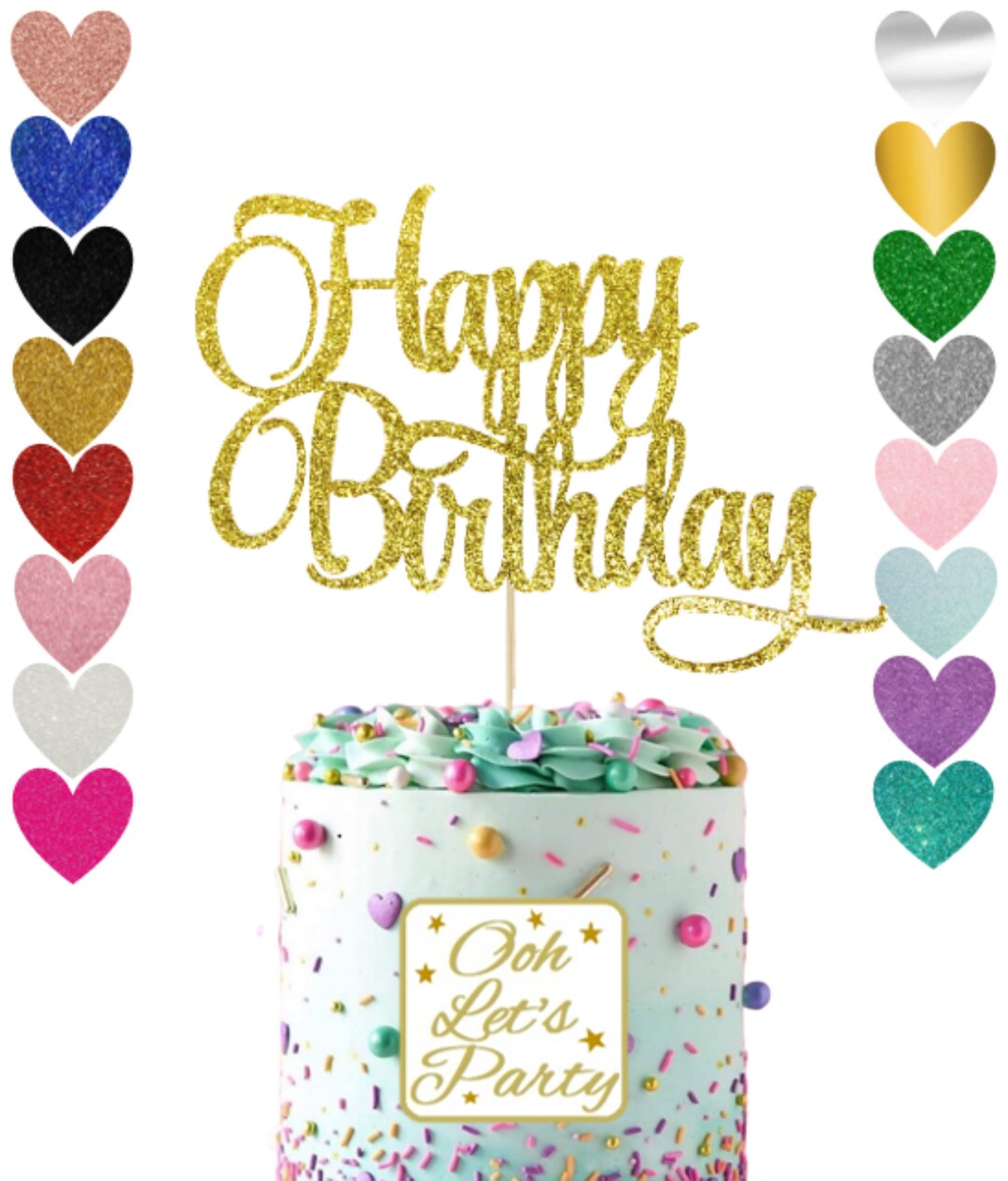 81. Happy Birthday Cake Topper, Premium, Glitter, Cake Decoration - Etsy