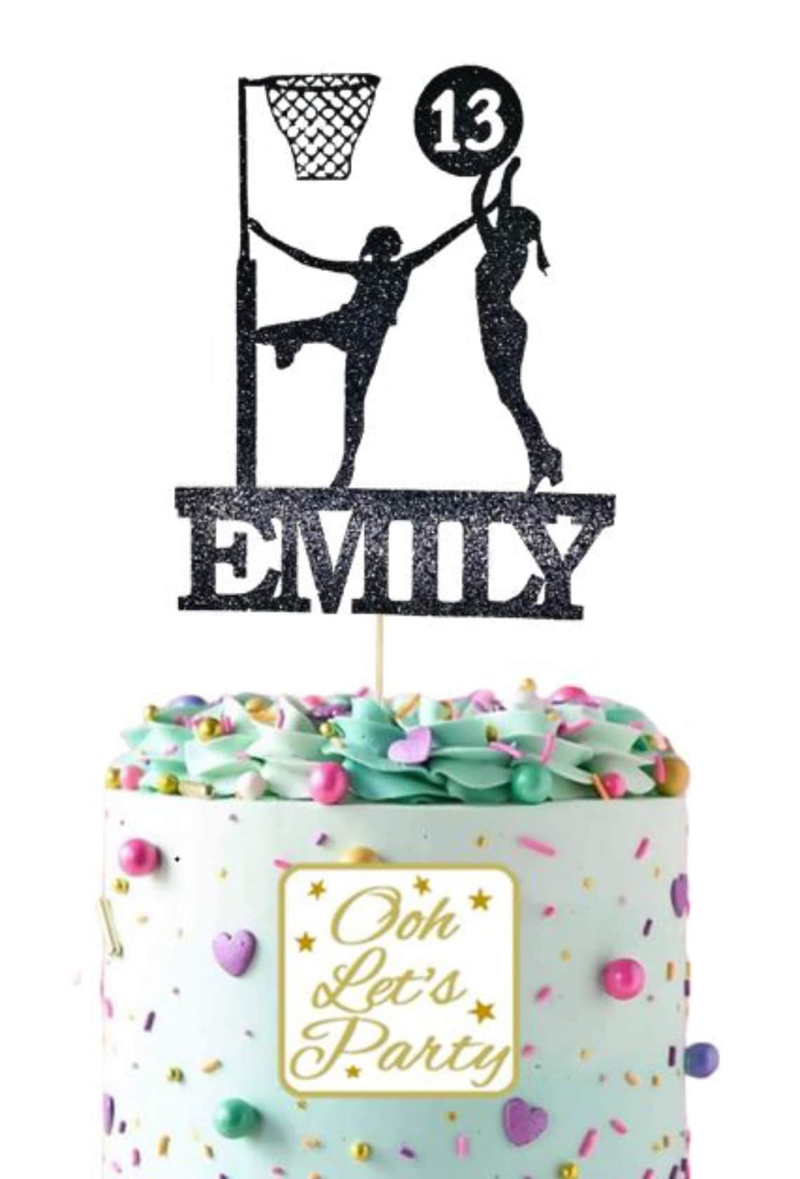 192. Netball Cake Topper Choose Your Name Age & Colour | Etsy