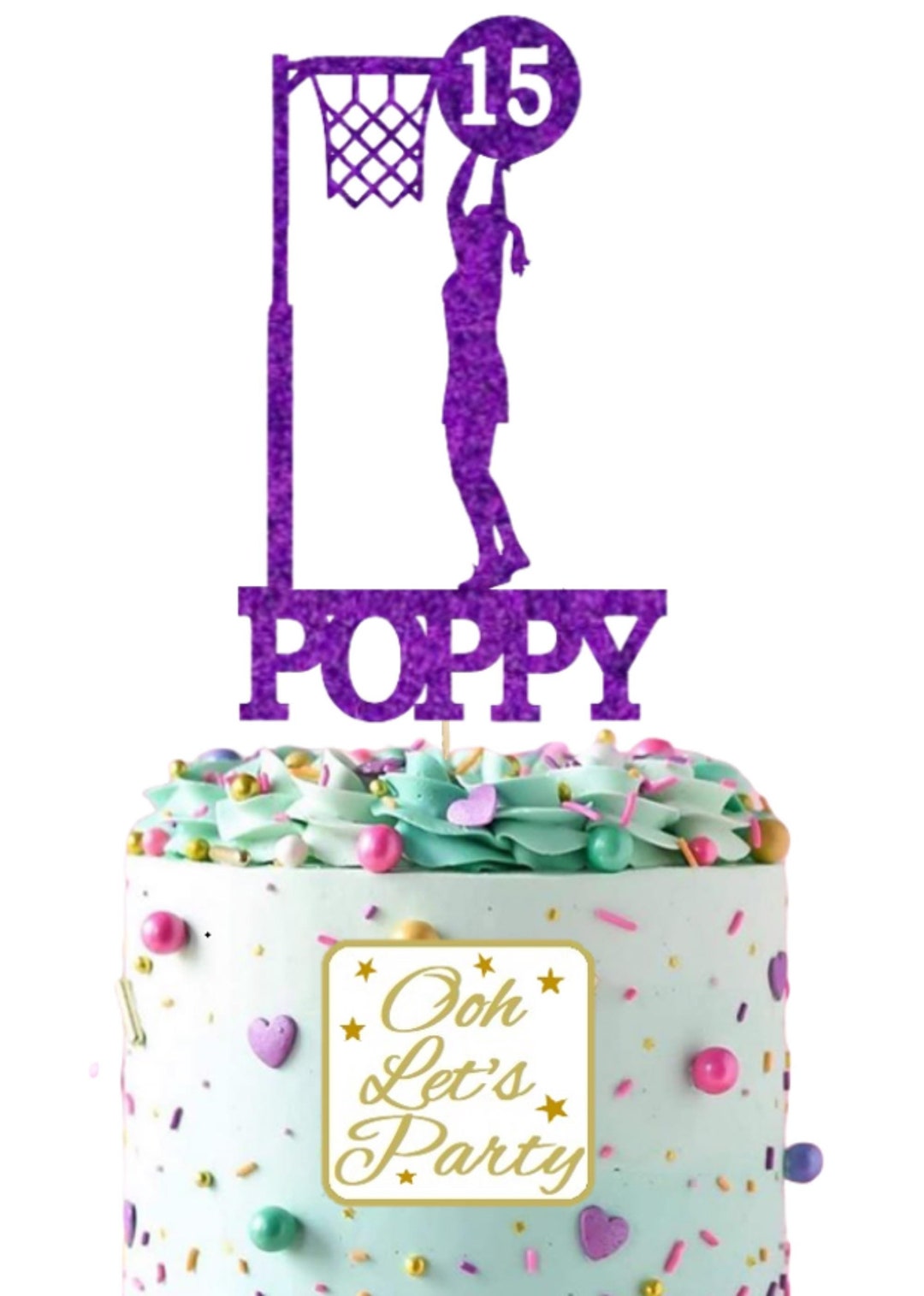 Extra Large Netball Birthday Cake Topper, Choose Your Name, Age ...