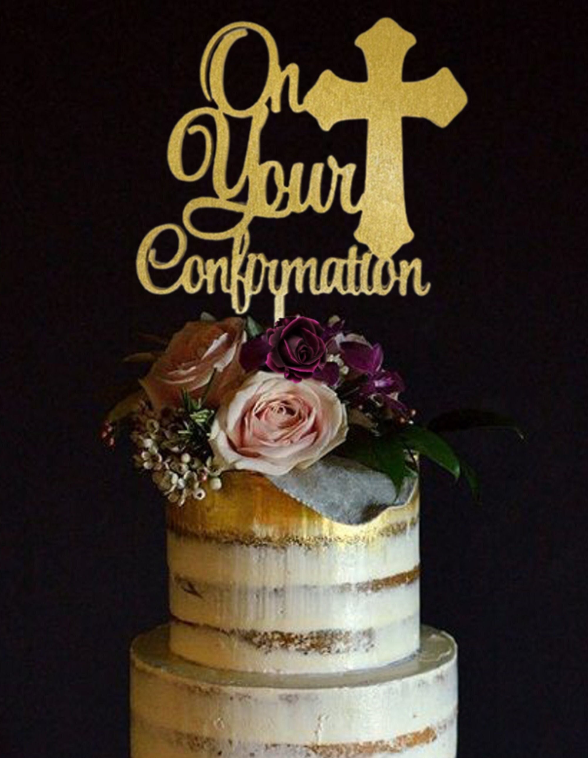 Confirmation Cake Topper Made From Wood, Keepsake Cake Topper, - Etsy