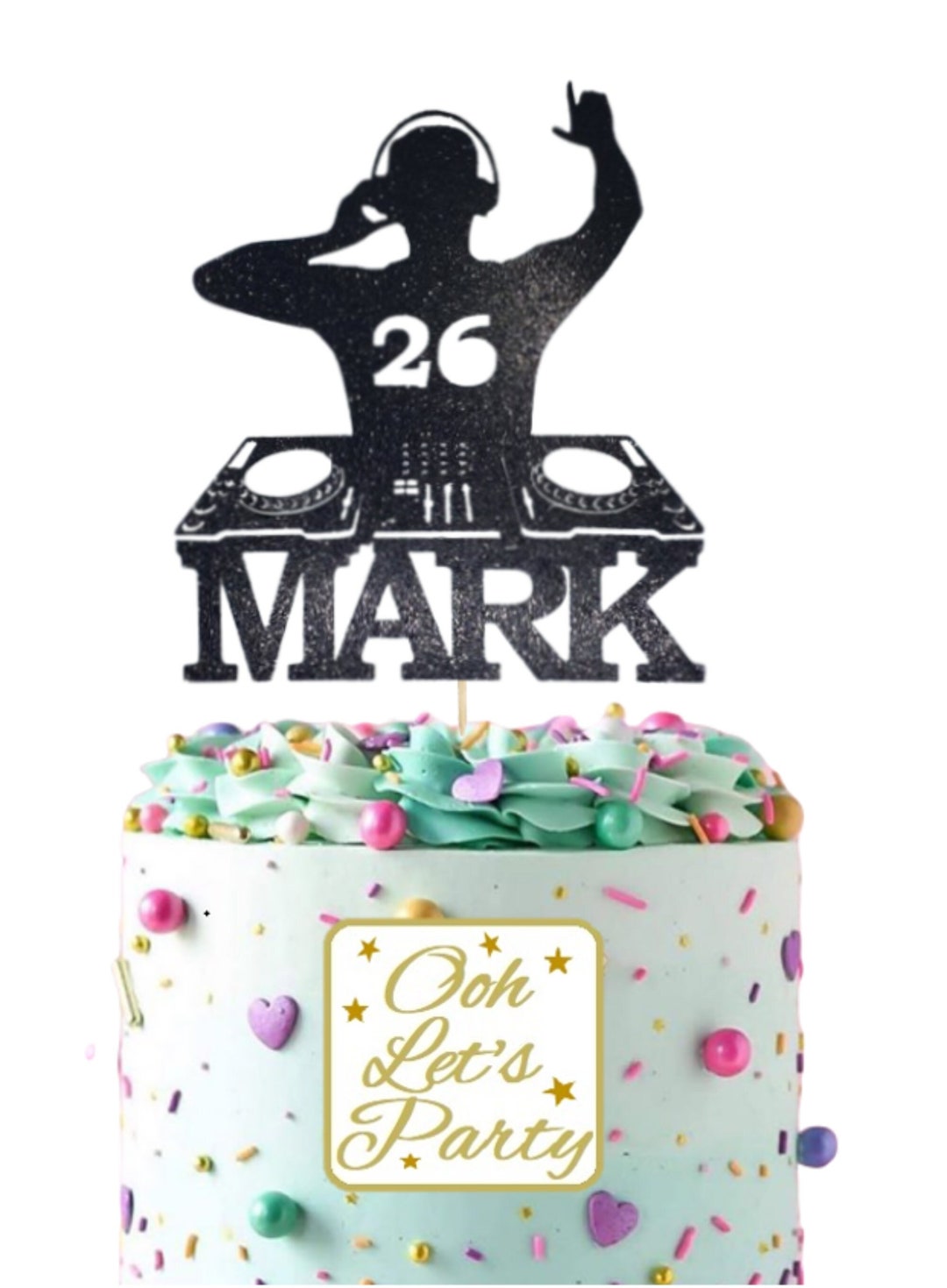 DJ Cake Topper, Choose Your Name, Age & Colour, Party, Celebration. - Etsy