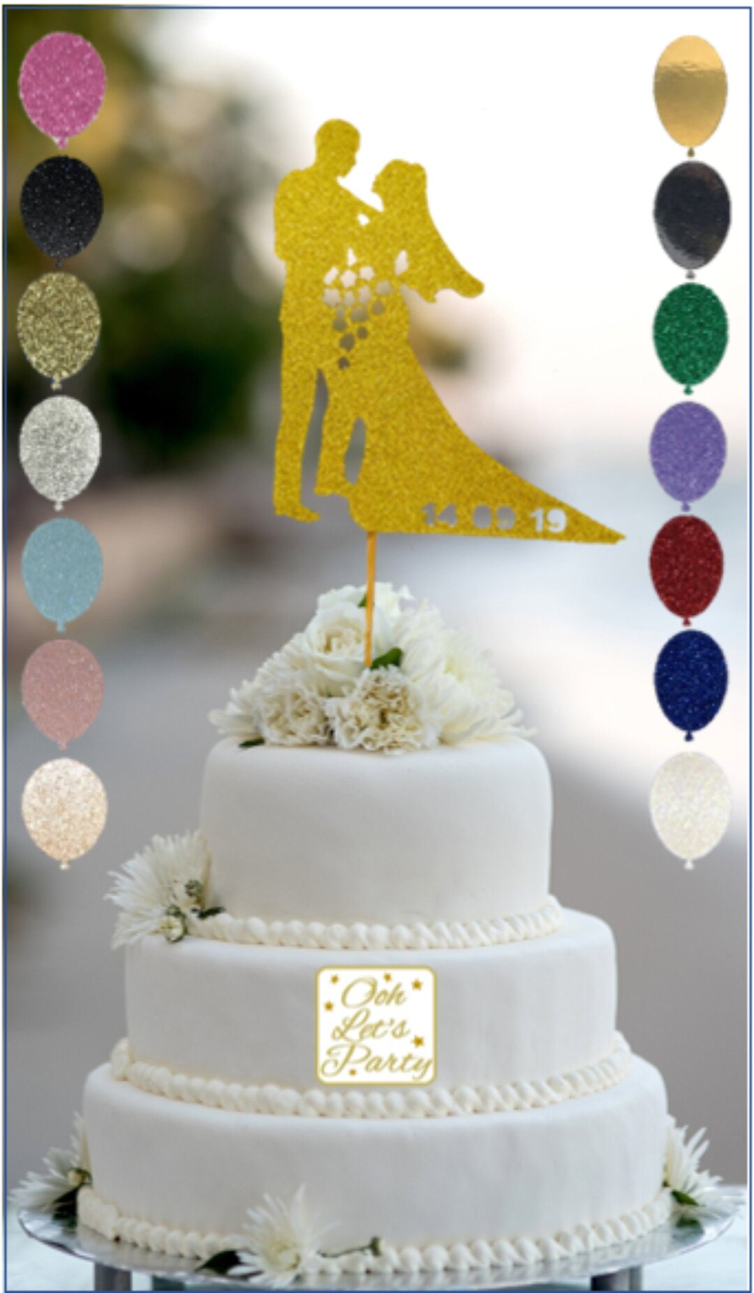 Wedding Cake Topper, Marriage Cake Topper, With Personalised Date ...