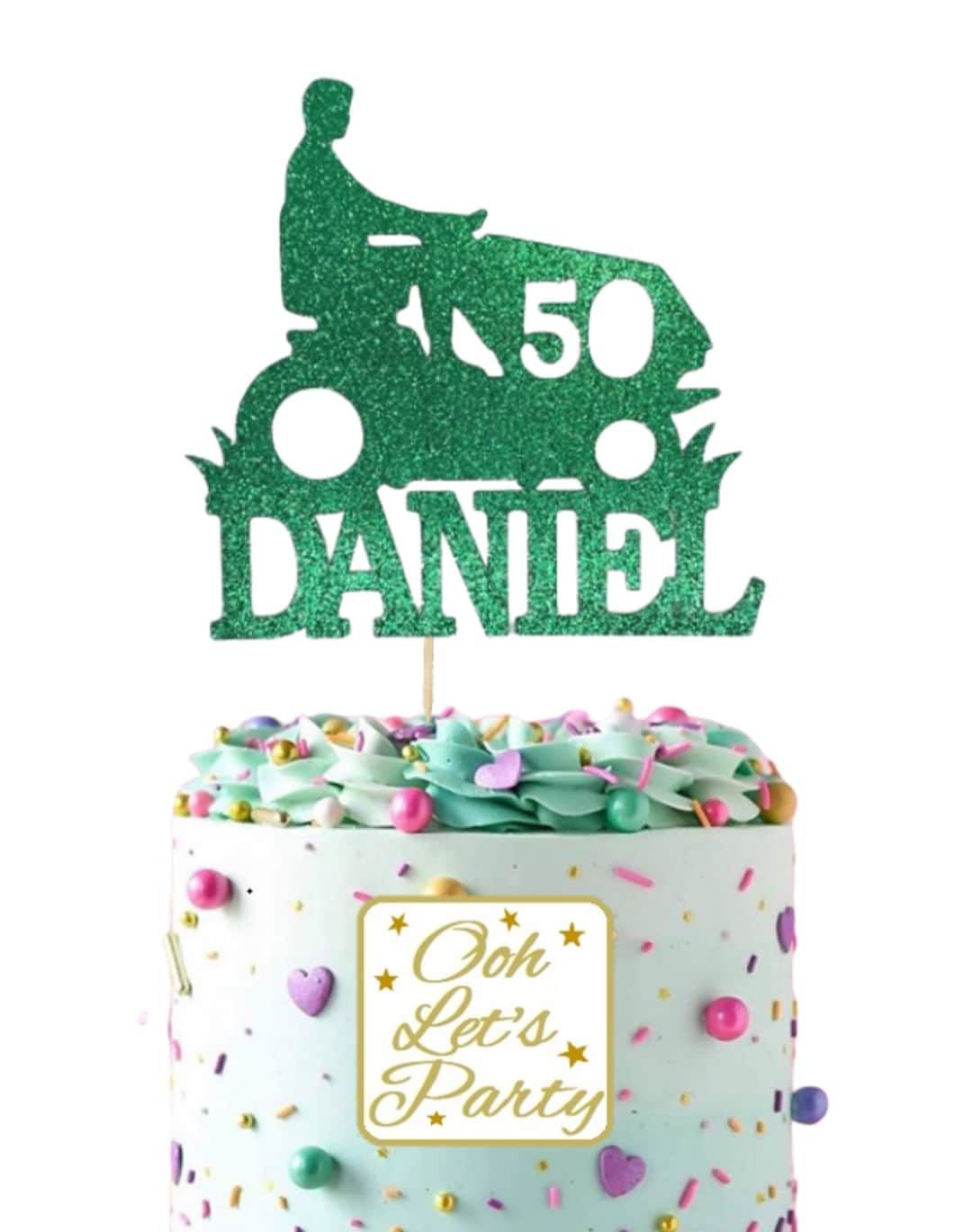 Ride on Mower Cake Topper, Choose Your Name, Age & Colour, Party ...