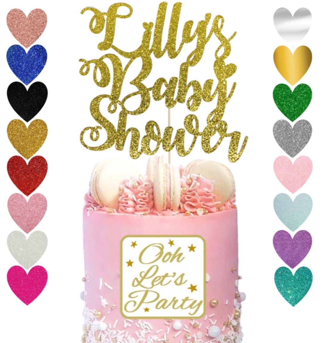 Extra Large Personalised Baby Shower Cake Topper. - Etsy