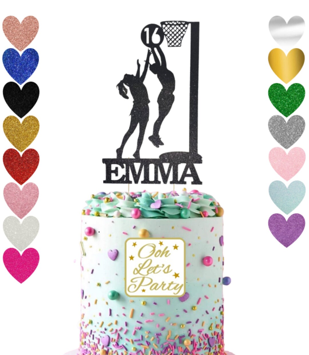 365. Extra Large Netball Cake Topper, Cake Decoration, Premium, Choose ...