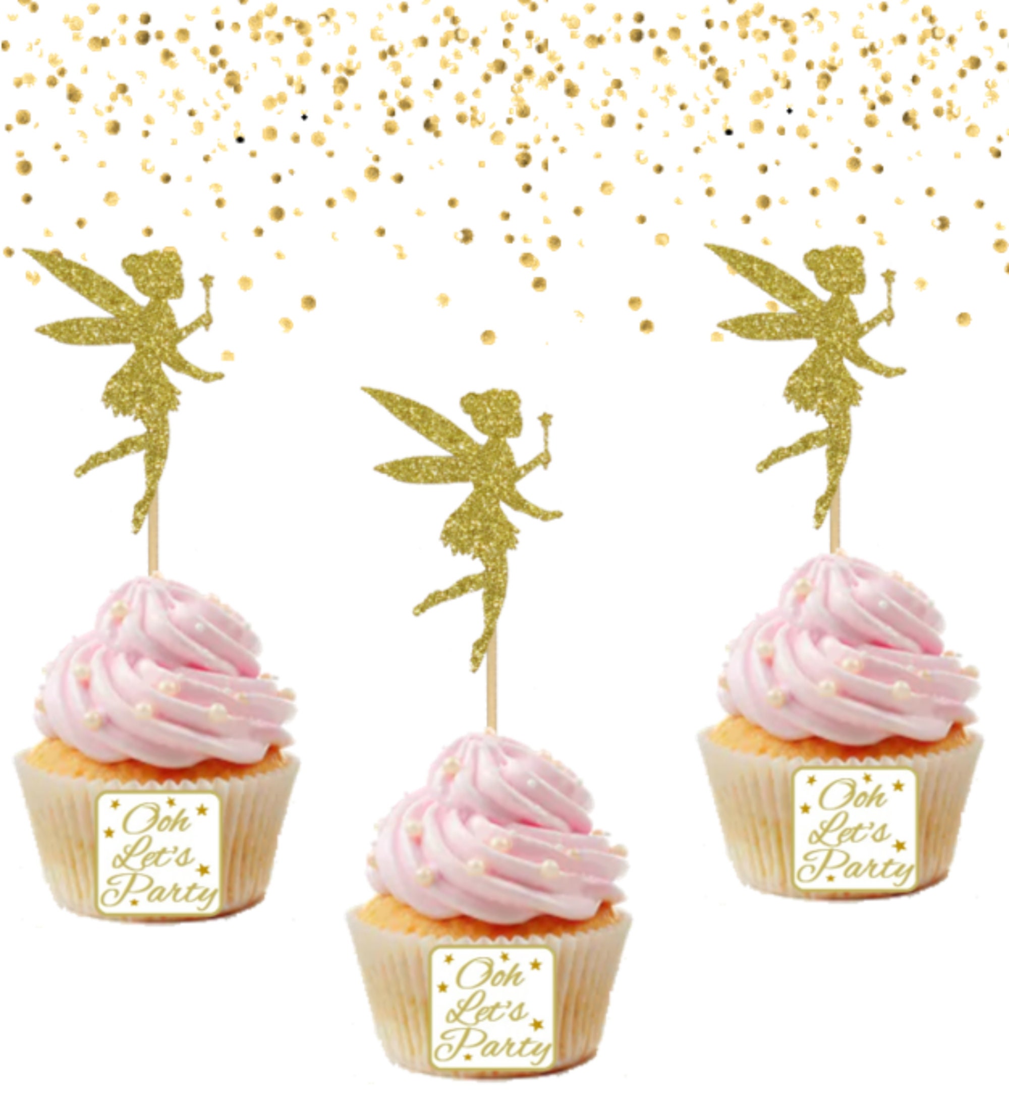 Fairy Cupcake Toppers Glitter Cake Toppers Etsy