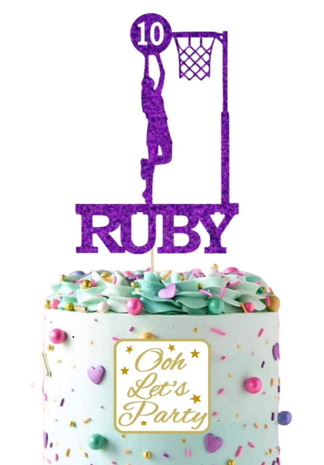 Extra Large Netball Birthday Cake Topper, Choose Your Name, Age ...