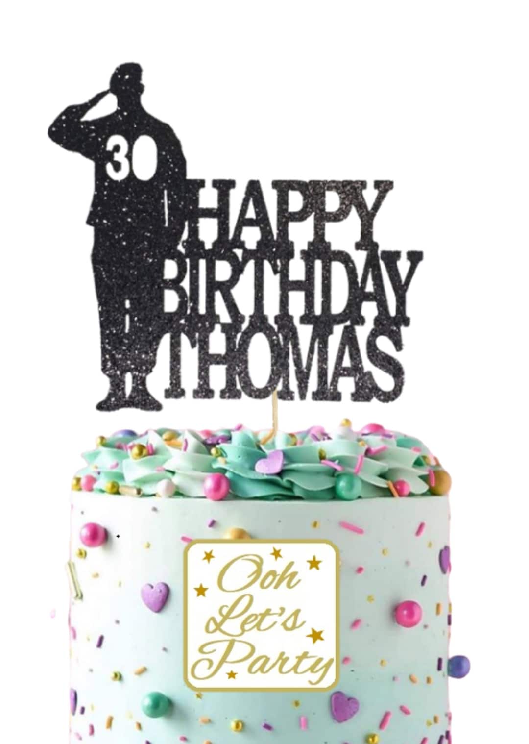 Extra Large Soldier Cake Topper, Choose Your Name, Age & Colour, Party ...