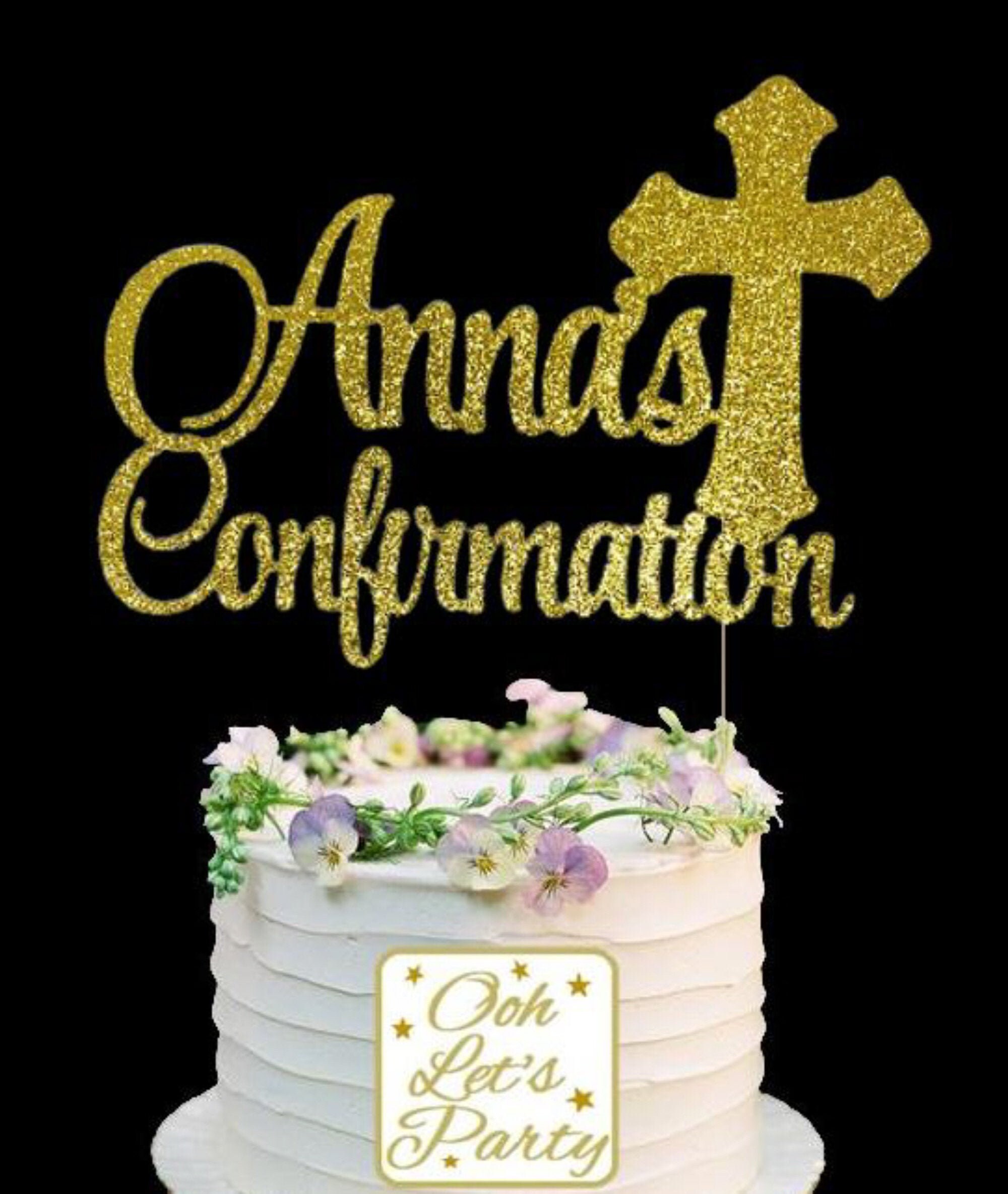 183. Confirmation Cake Topper, Glitter, Cake Decoration, Premium ...