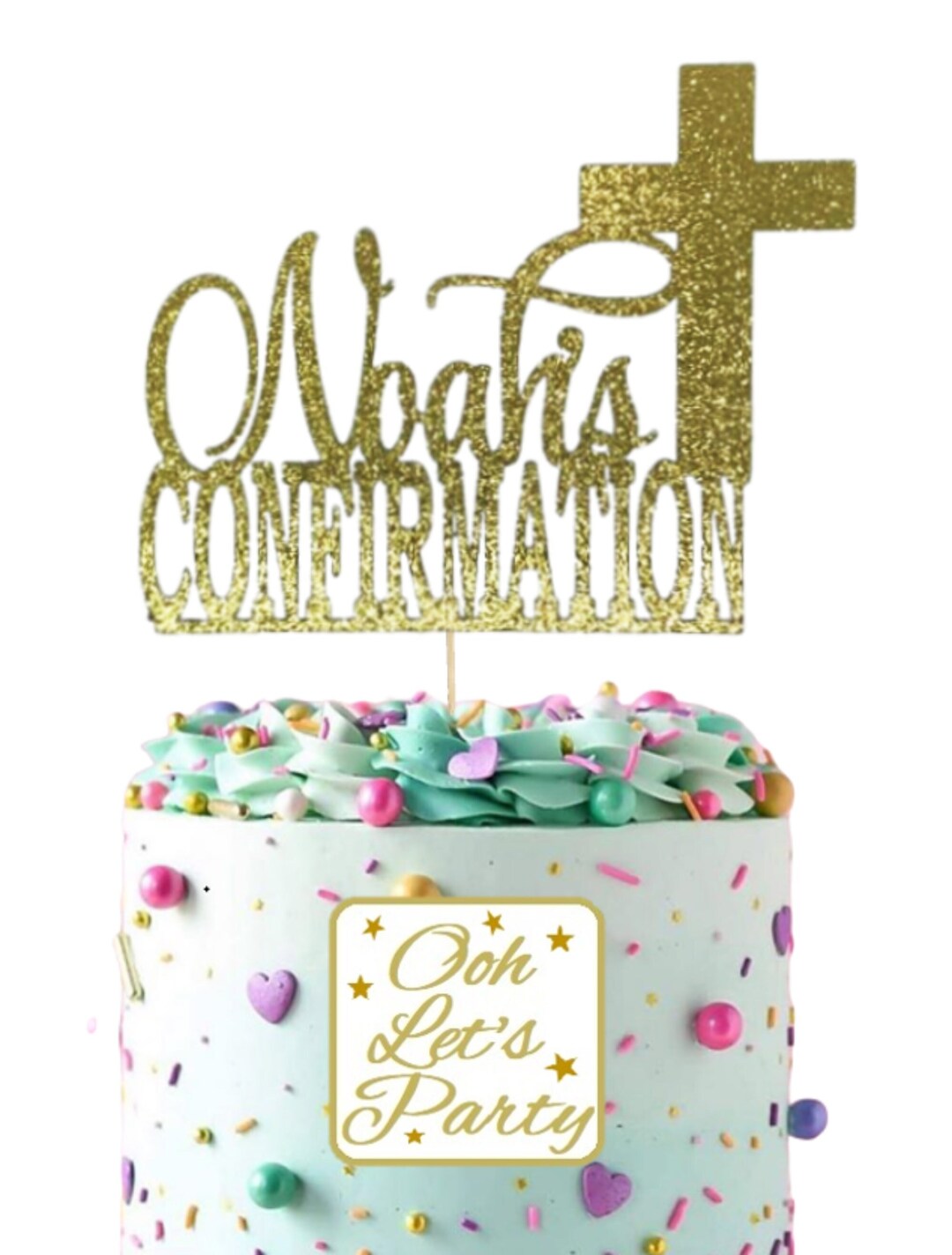 183. Confirmation Cake Topper, Glitter, Cake Decoration, Premium ...