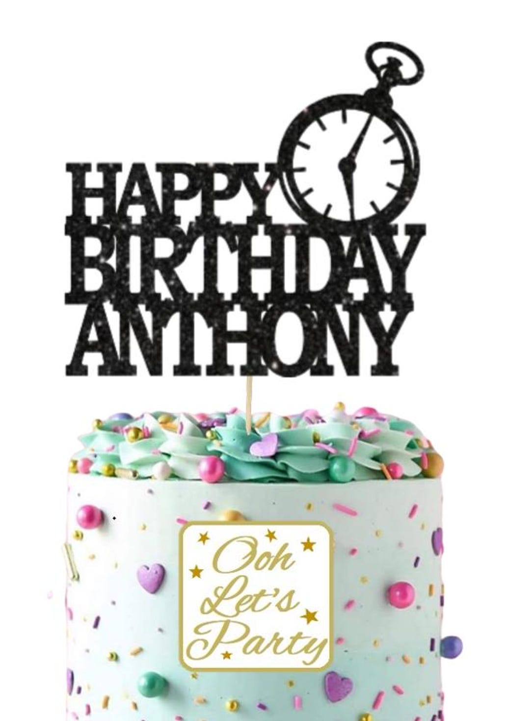 Extra Large Watch Cake Topper, Choose Your Name & Colour, Party ...
