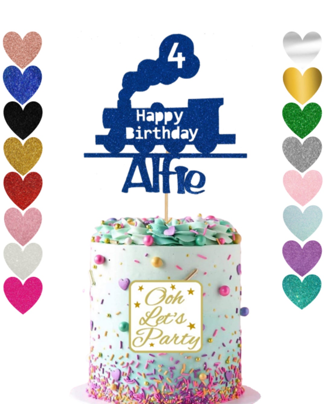 Extra Large Train Cake Topper, Personalised Name & Age Cake Topper ...