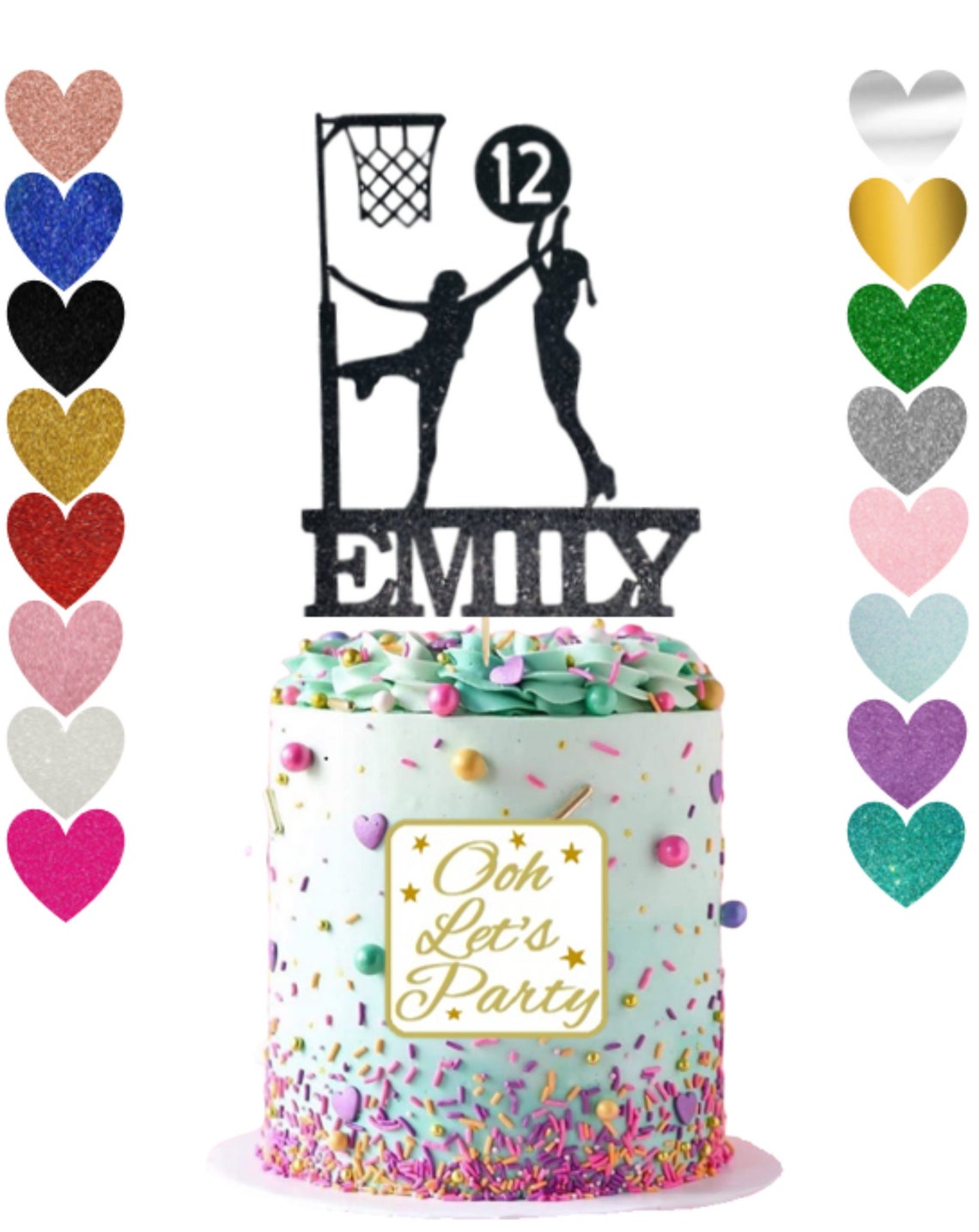192. Netball Cake Topper Choose Your Name Age & Colour - Etsy
