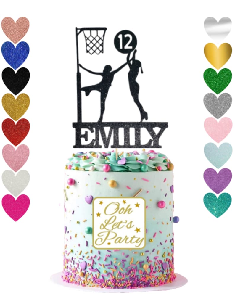 Extra Large Netball Cake Topper, Choose Your Name Age & Colour ...