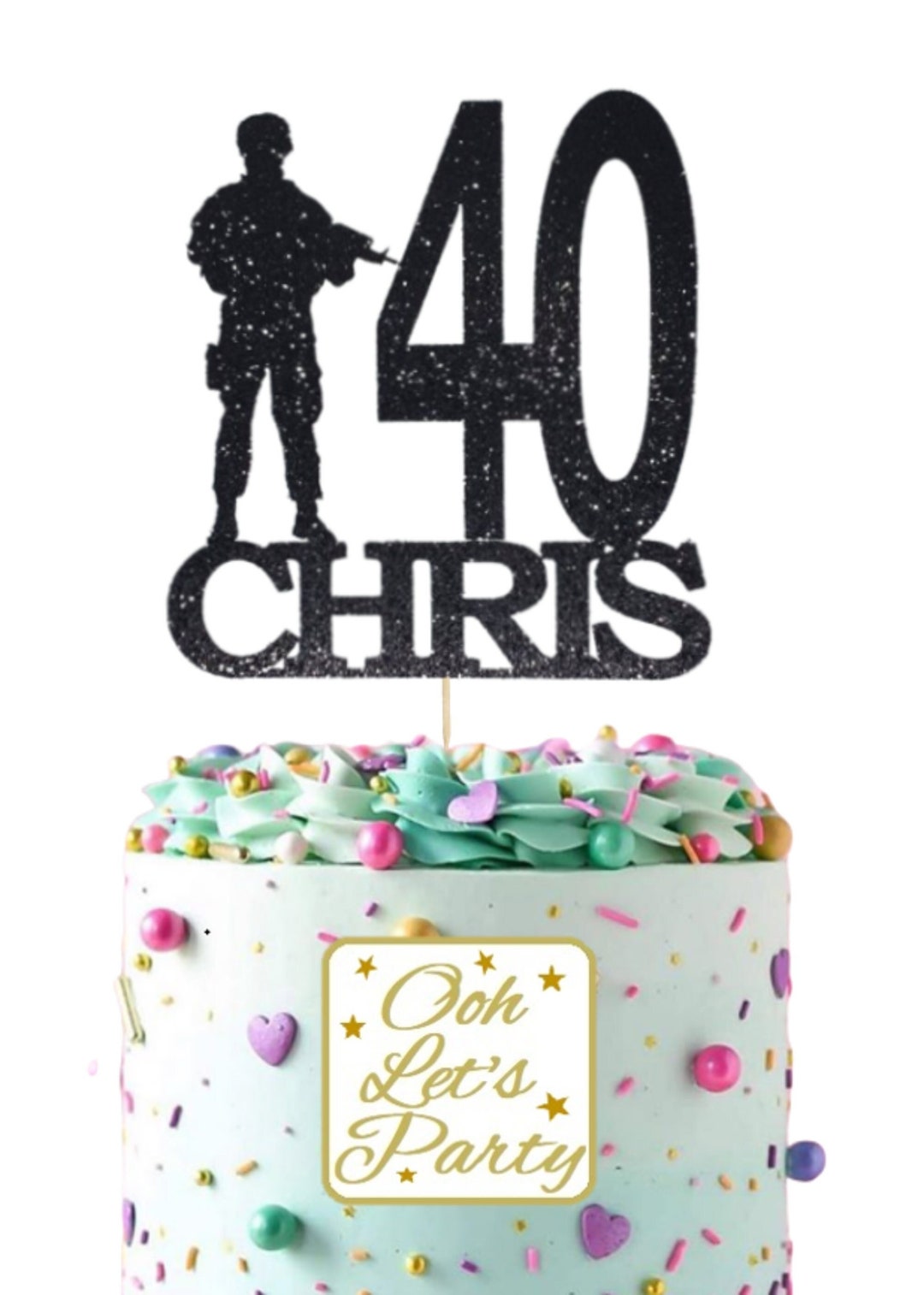 Soldier Cake Topper, Choose Your Name, Age & Colour, Party, Celebration ...
