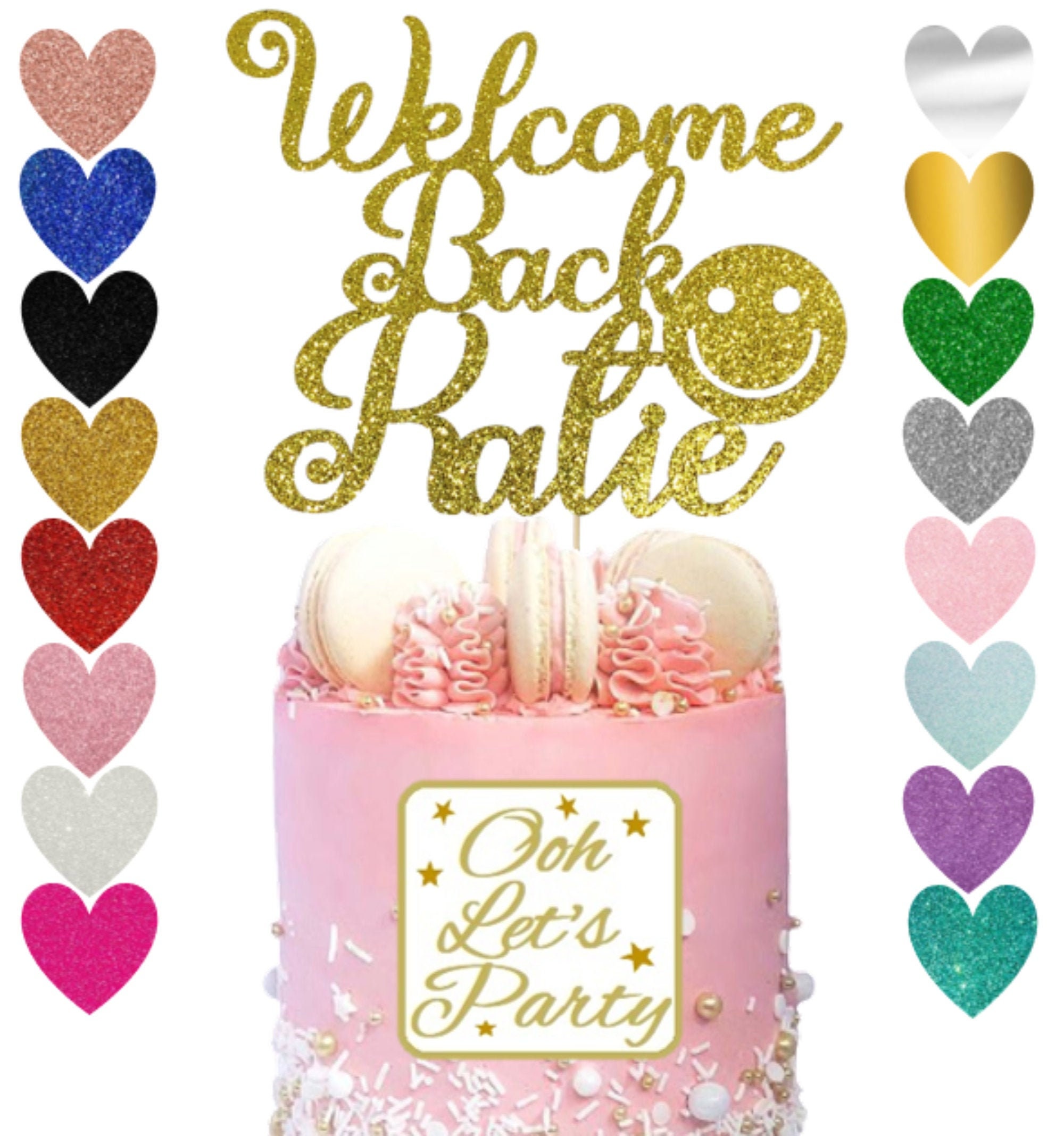 116. Personalised Welcome Back Cake Topper - Etsy