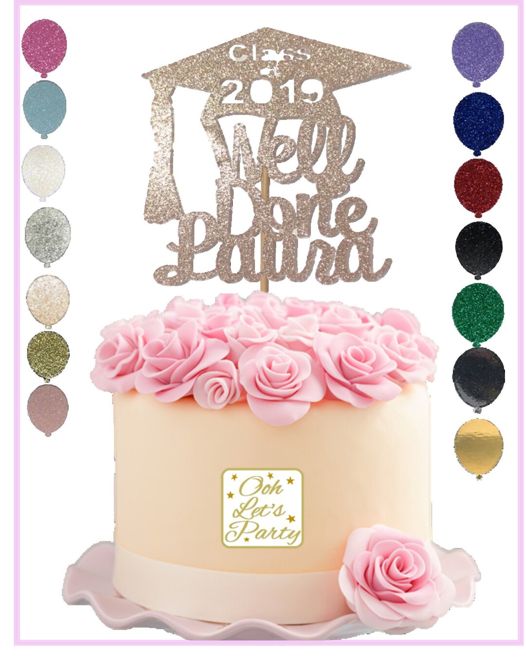 Graduation Cake Topper, Choose Your Year Personalised Cake Topper ...