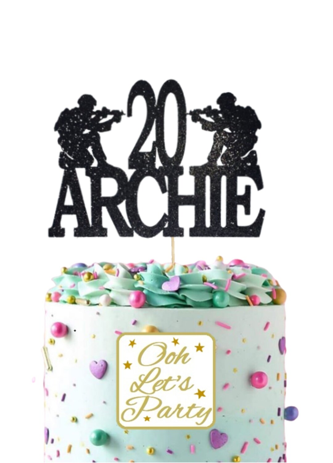 Soldier Cake Topper, Choose Your Name, Age & Colour, Party, Army ...