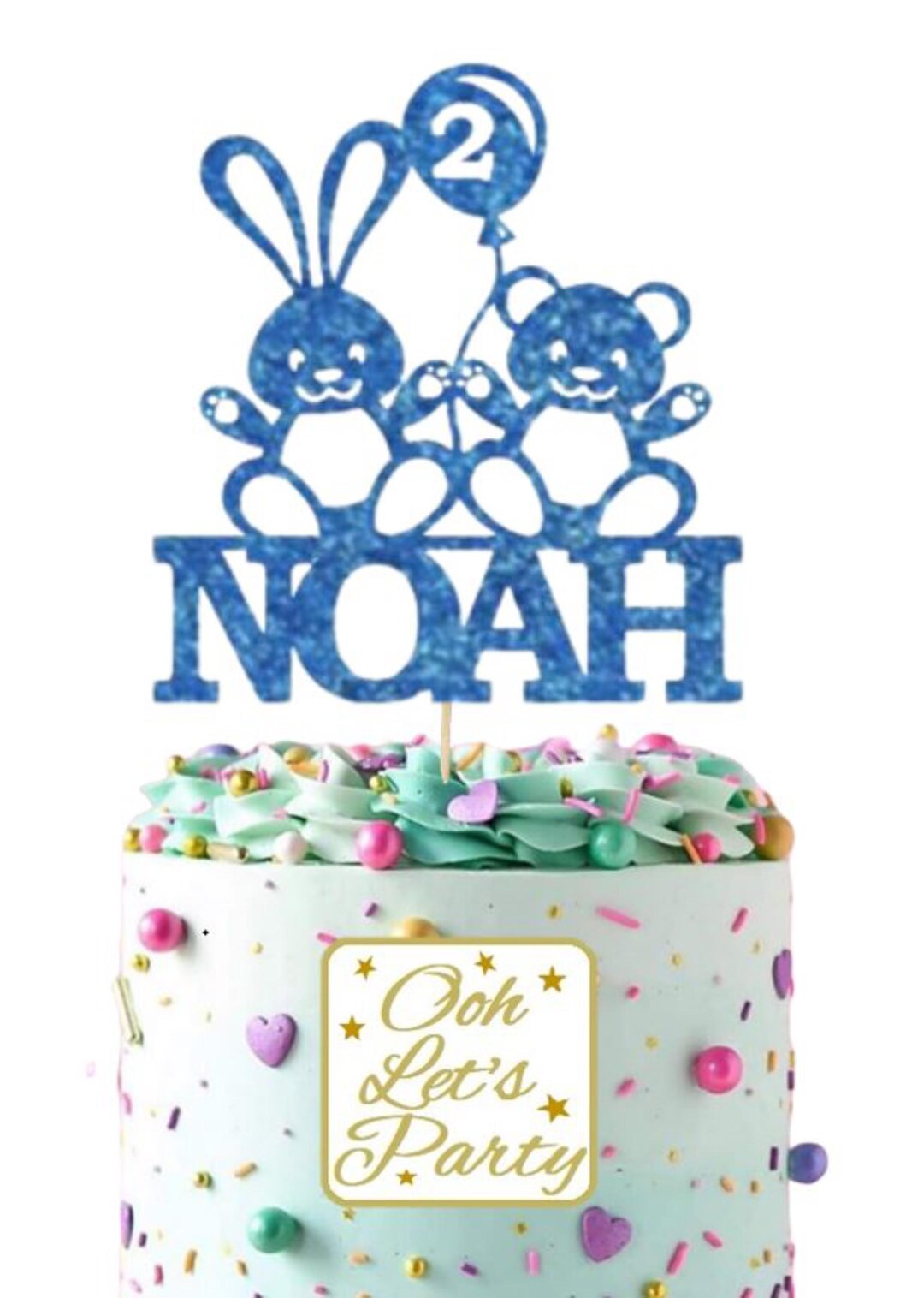 Extra Large Children's Cute Cake Topper, Choose Your Name, Age & Colour ...