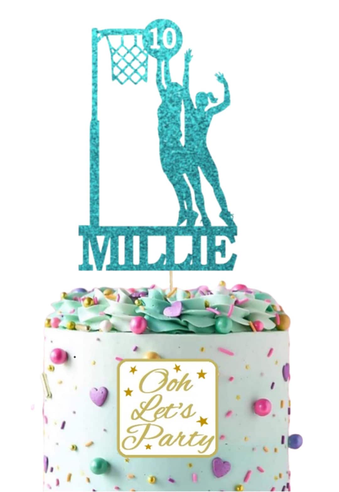 Extra Large Netball Birthday Cake Topper, Choose Your Name, Age ...