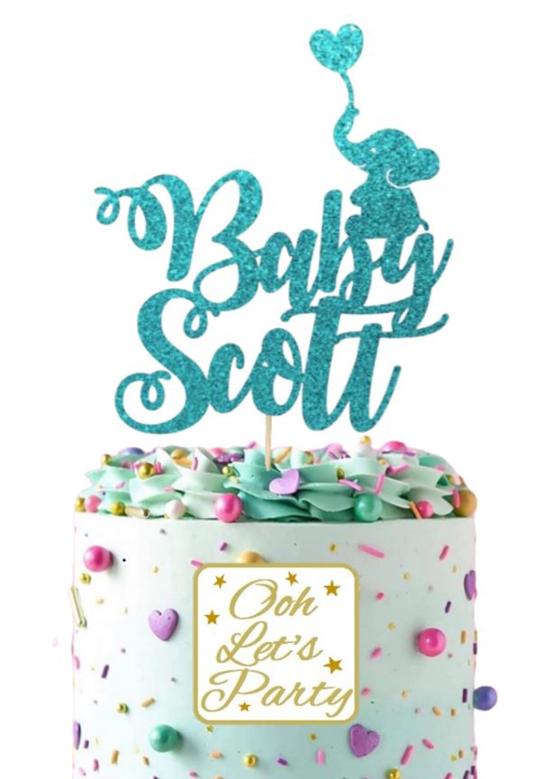 Extra Large Baby Shower Cake Topper, Choose Your Name & Colour, Party ...