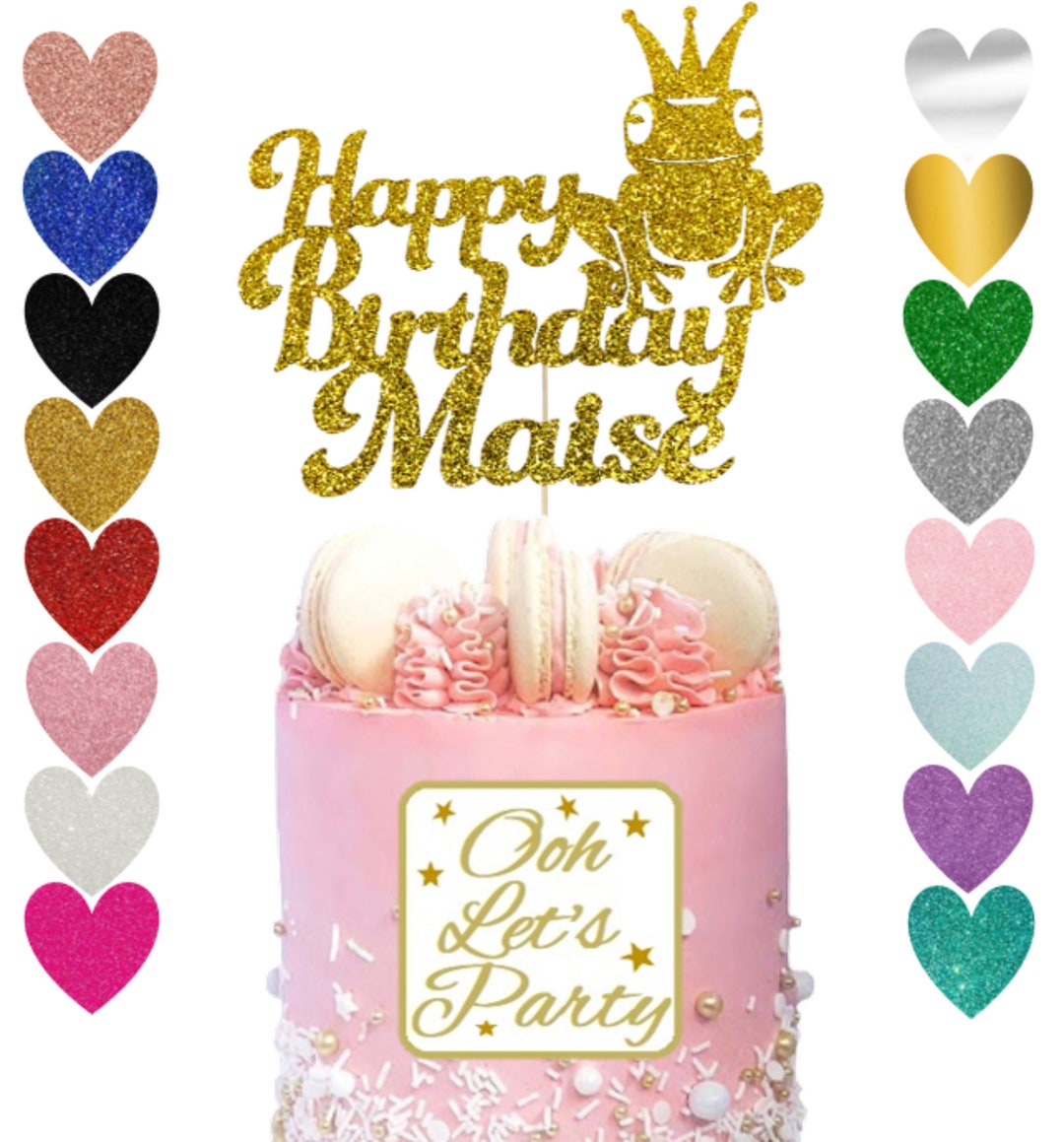 107. Personalised Cute Frog Cake Topper, Birthday, Cake Decoration. - Etsy