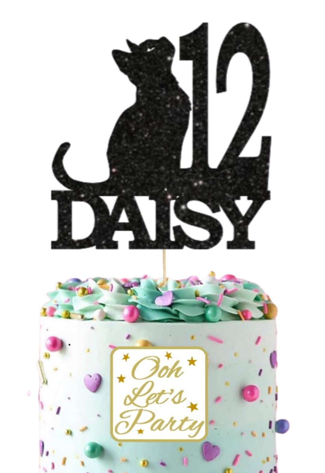 Extra Large Cat Birthday Cake Topper, Choose Your Name, Age & Colour ...