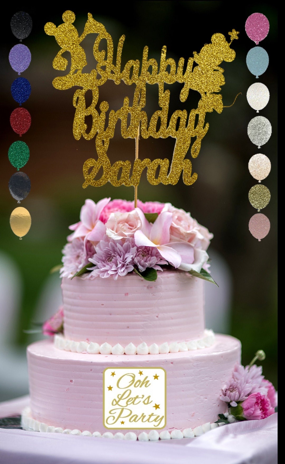 Personalised Birthday Cake Topper, Any Name Customised Cake Topper ...