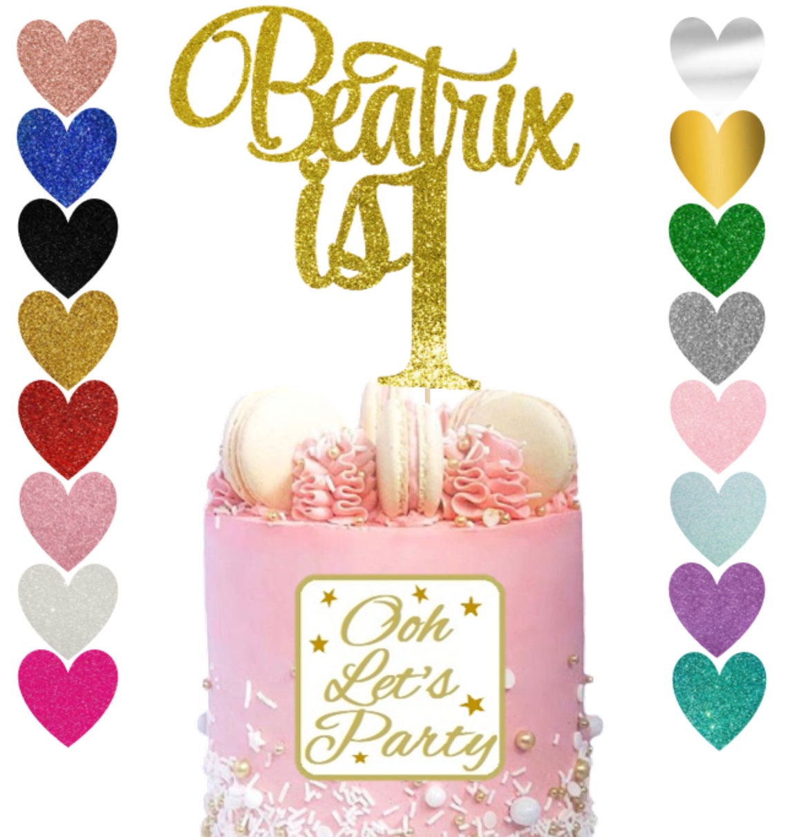 77. Birthday Glitter Cake Topper Any Age Any Name. Premium - Etsy