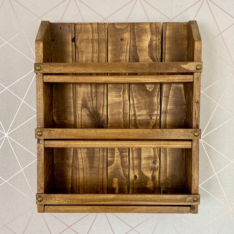 Rustic Wooden Spice Rack Handmade From Reclaimed Wood With - Etsy UK