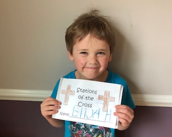Stations of the Cross: Coloring Prayer Book, Kids Lent Activity, Lenten ...