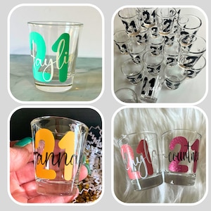 Personalized 21st Birthday Shot Glass Custom Birthday Shot Glass Gift ...