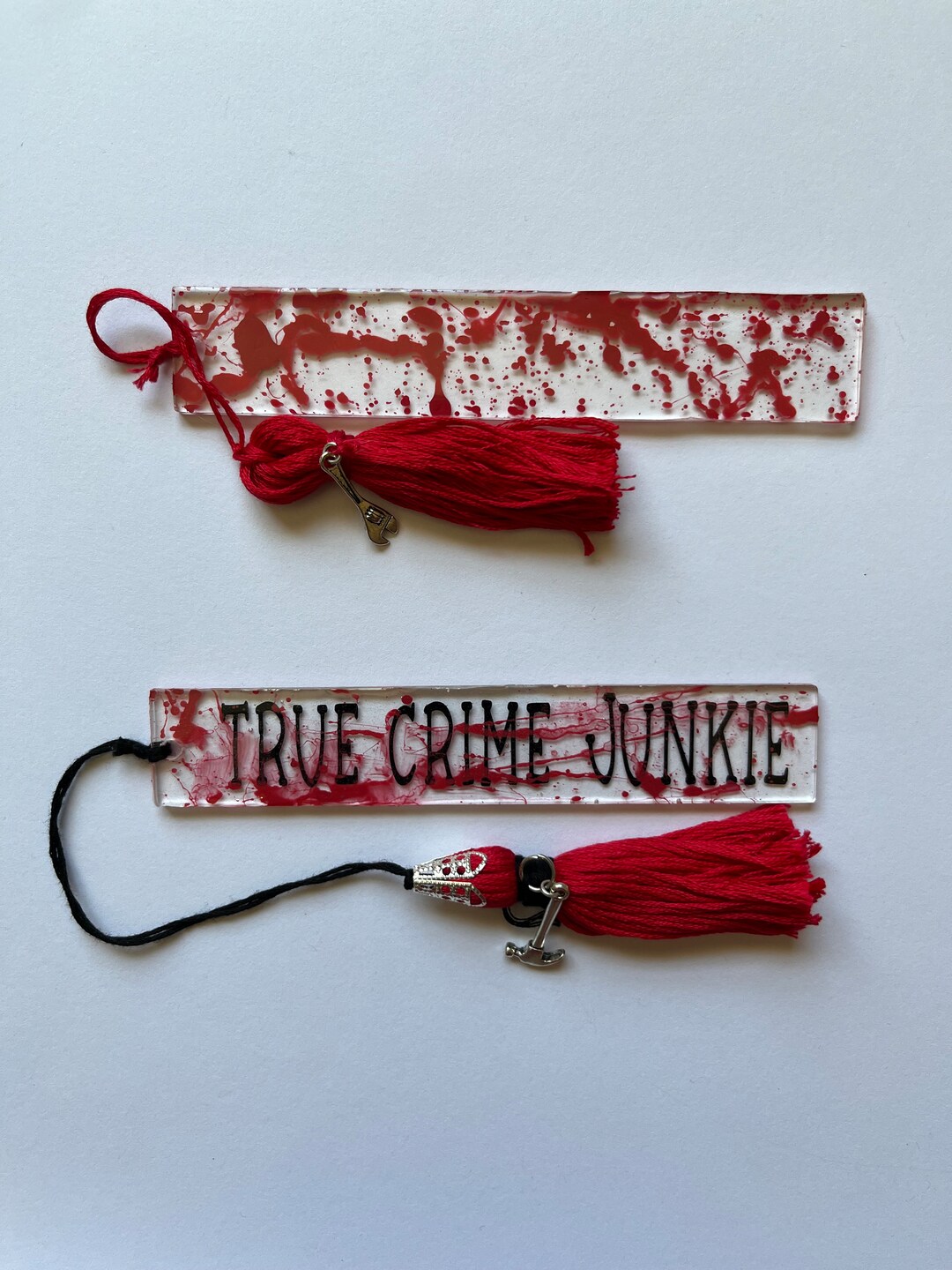 True Crime Bookmark Clear Bloody Crime Scene Bookmark With - Etsy