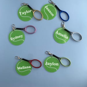 Personalized Tennis Keychain Tennis Bag Tag Tennis Coach Gift Tennis ...