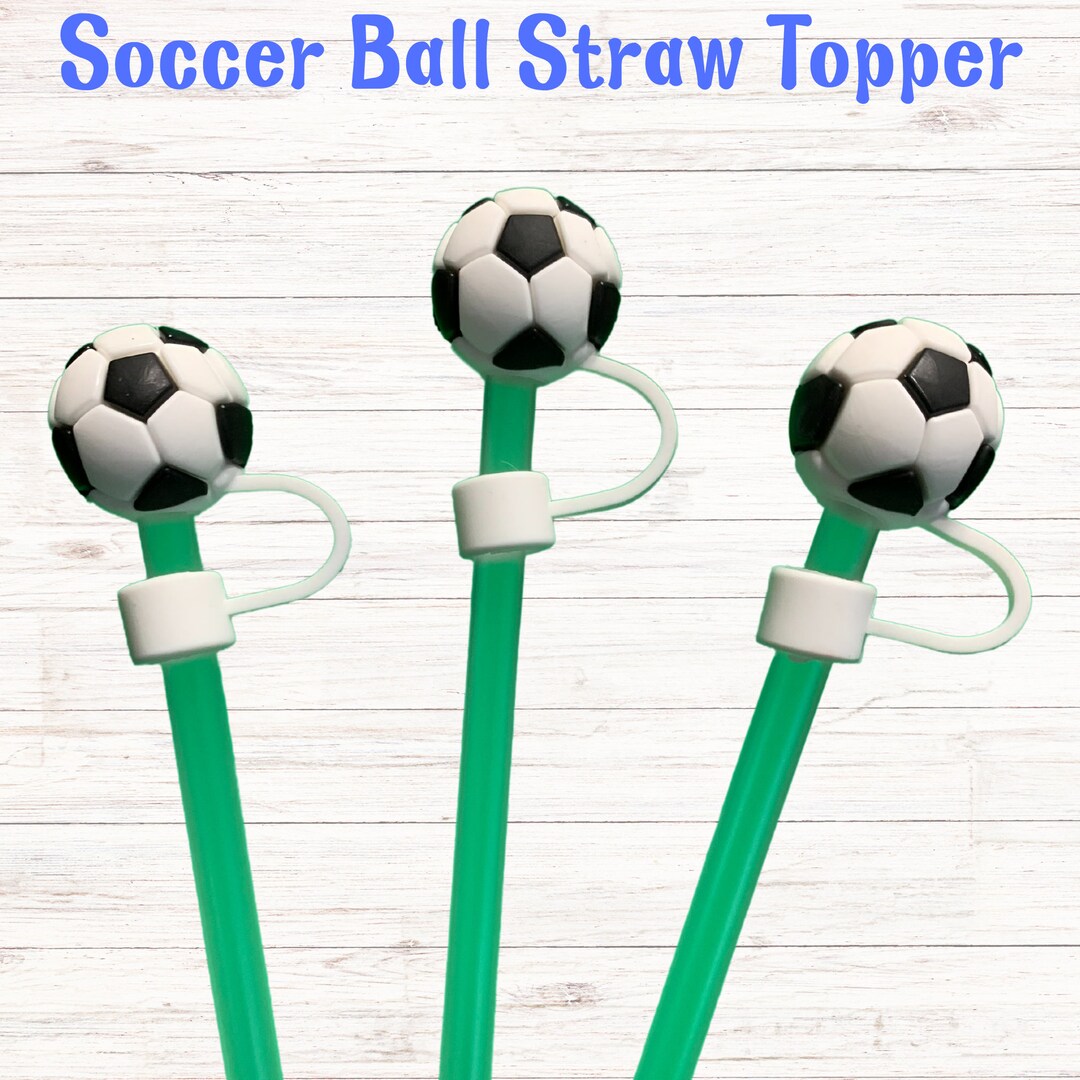 Mini Soccer Ball Straw Cover Soccer Theme Party Decor Soccer Birthday ...