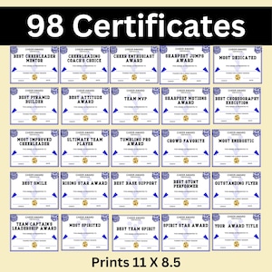Cheer Team Printable Certificate Cheer Squad Digital Download Award ...