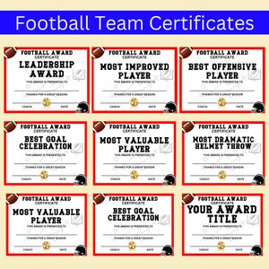 Funny Football Team Award Ceremony Certificate Digital Download ...