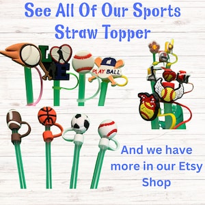 Baseball Straw Topper Baseball Team Party Favor Baseball Theme Party ...
