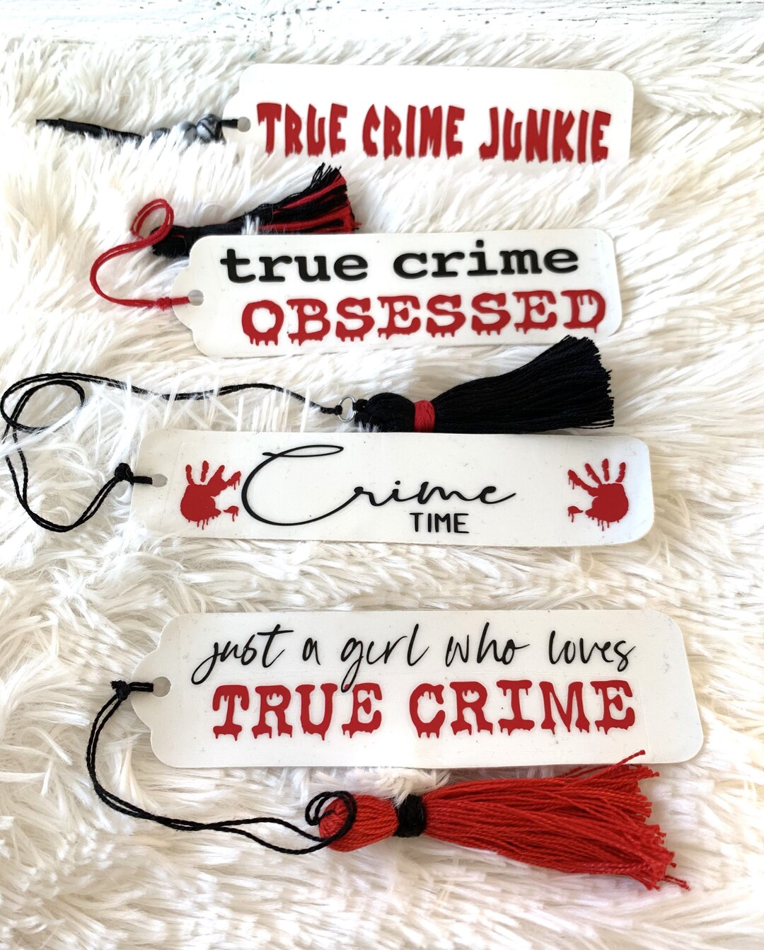True Crime Bookmark Bloody Crime Scene Bookmark With Tassel - Etsy
