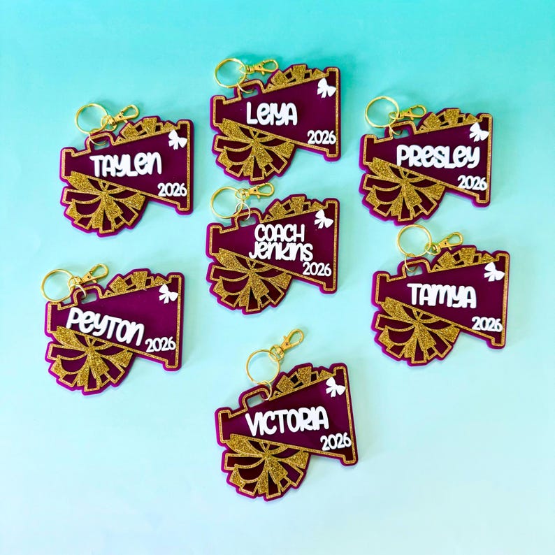 Custom Cheerleader Bag Tag Team Spirit Gift Cheerleader Competition ...