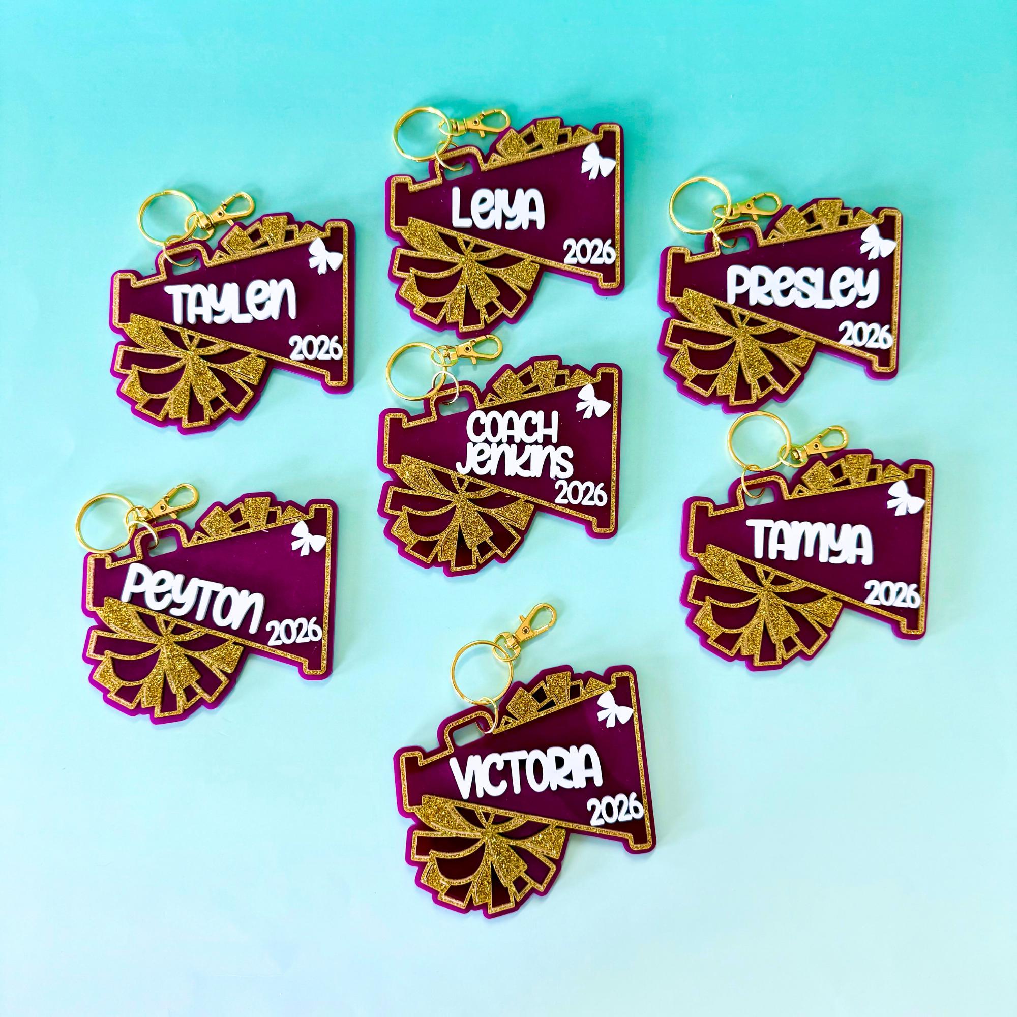 Custom Cheerleader Bag Tag Team Spirit Gift Cheerleader Competition ...