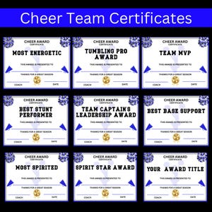 Cheer Team Printable Certificate Cheer Squad Digital Download Award ...