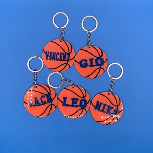 Personalized Basketball Name Tag Custom Basketball Keychain Basketball ...