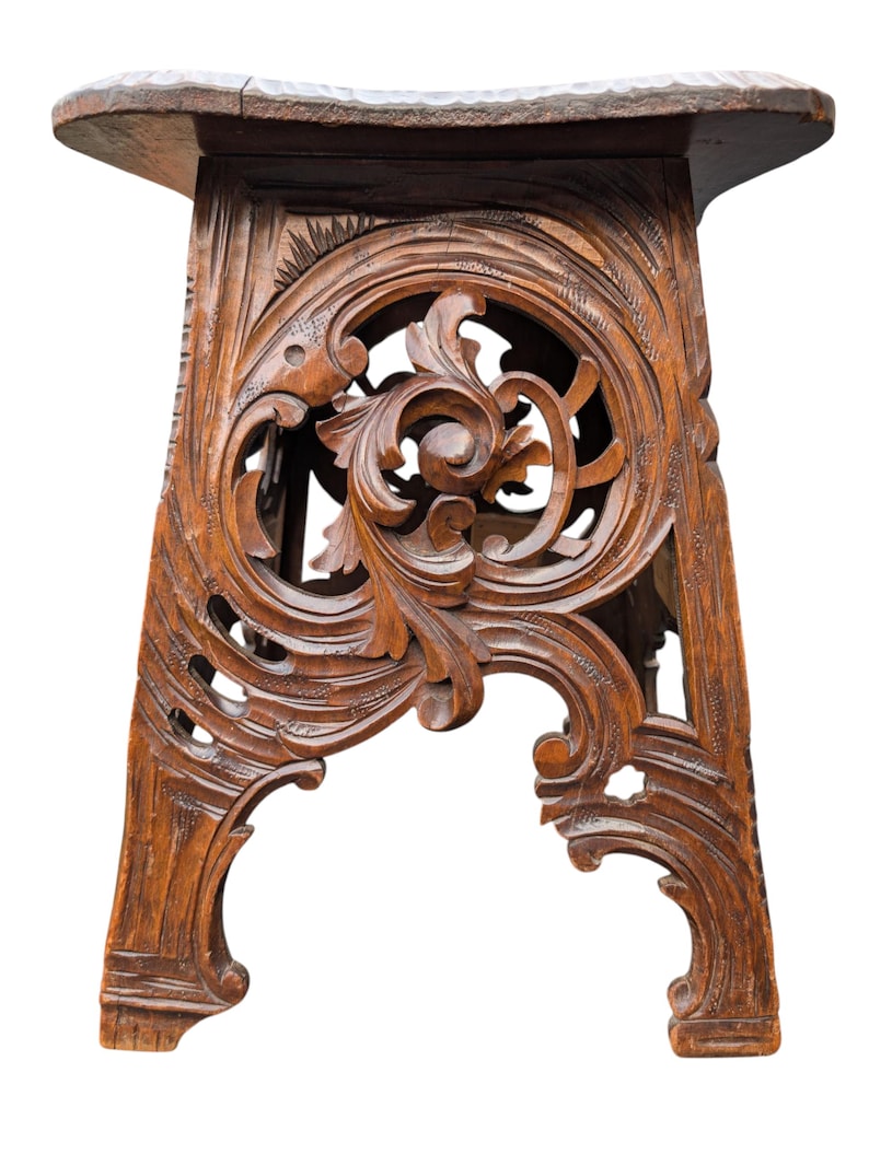 Gothic Revival Carved Walnut Stool, Tracery Panels, C.1880–1900 - Etsy