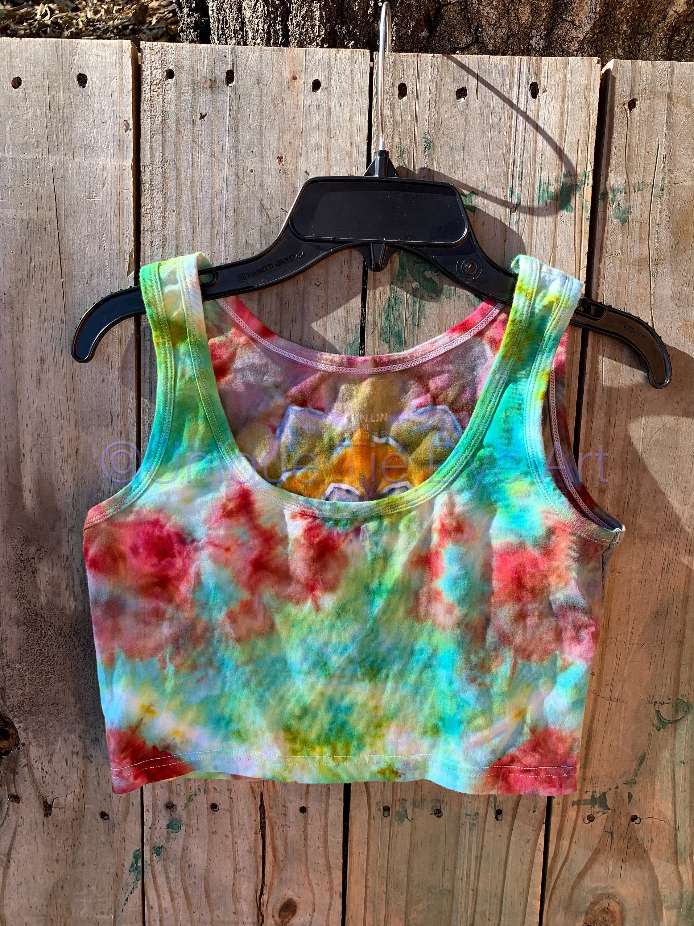 Mandala Crop Top Tie Dyed Lotus on Back XL Skimpy Festival Top Heady ...